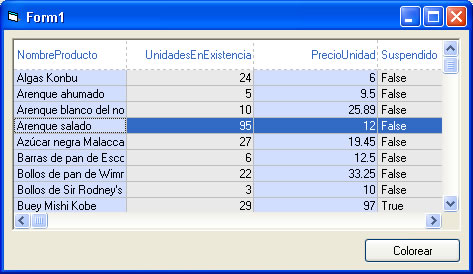 Color de celdas en un MsFlexGrid