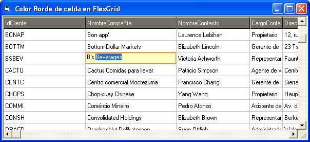 MsFlexGrid - Cambiar el color de borde de la celda