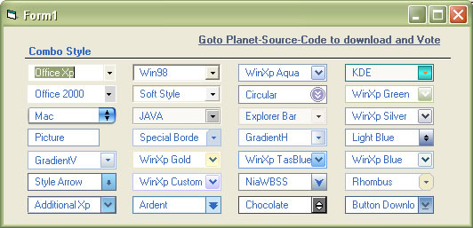 Ocx Combobox con varios estilos