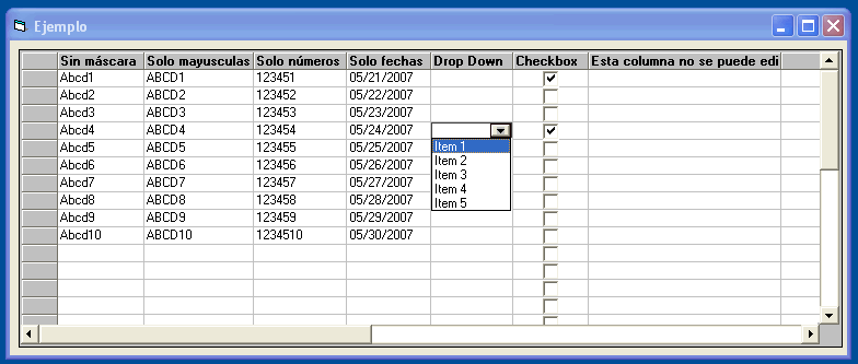 Grillas y Grid editable