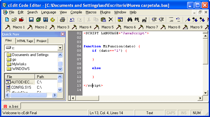 Editor de código (Cedit - Open source )